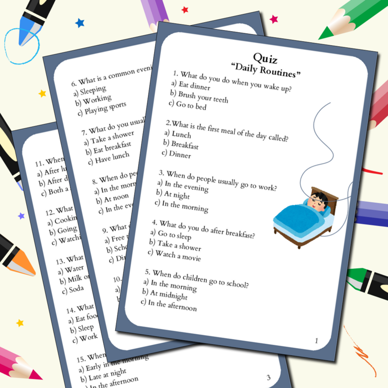 Викторина/Квиз на английском языке “Daily Routines”. Уровень A1-A2