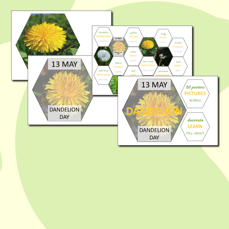 «Dandelions Day» posters in English for the classroom. «День одуванчика ...