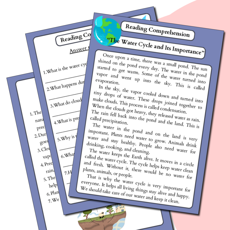 Reading Comprehension "The Water Cycle and Its Importance". Чтение ...