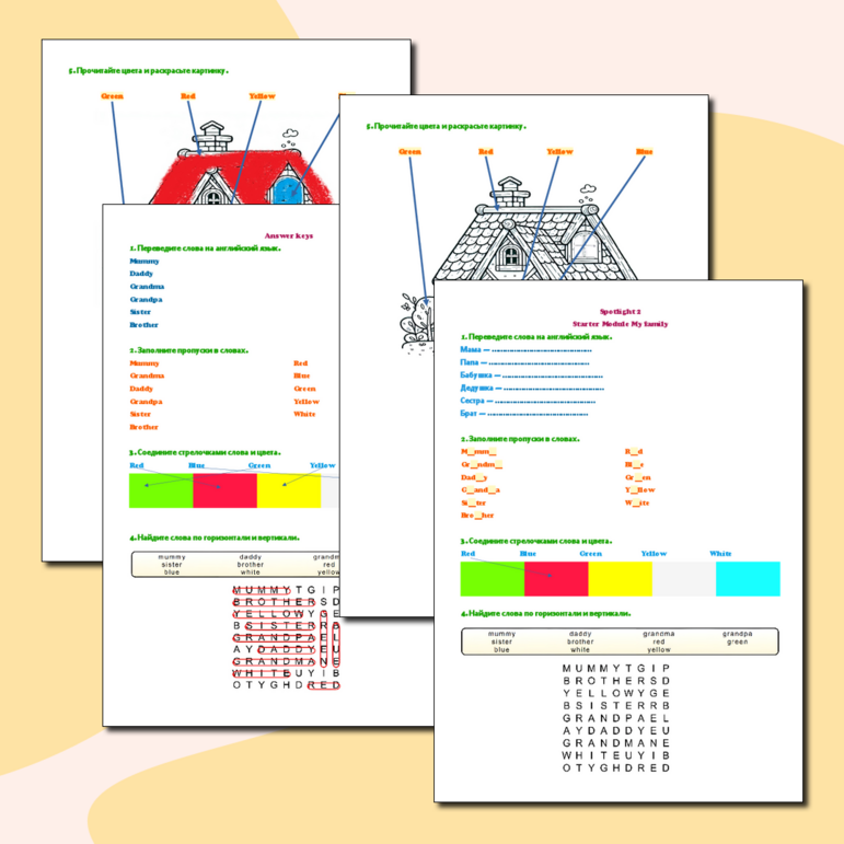 Карточки Family (Семья) к УМК Spotlight 2, starter module