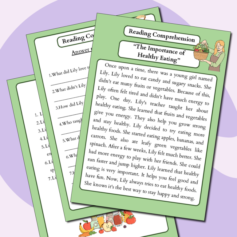 Reading Comprehension "The Importance of Healthy Eating". Чтение ...