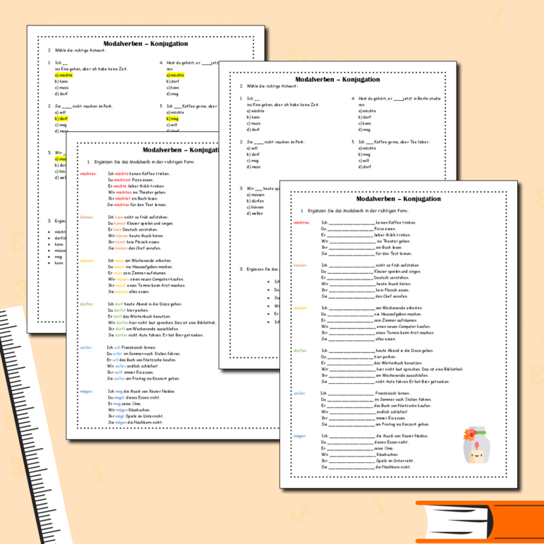 Рабочий лист по теме "Modalverben – Konjugation: möchten, können ...