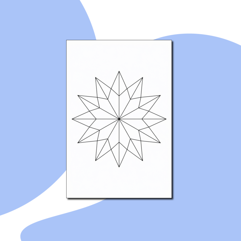 Геометрическая раскраска со звездой – детские раскраски распечатать или ...