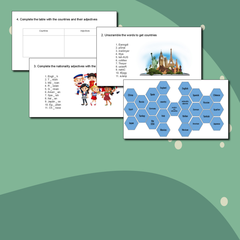 Игра по теме "Countries and nationalities (nationality adjectives)"
