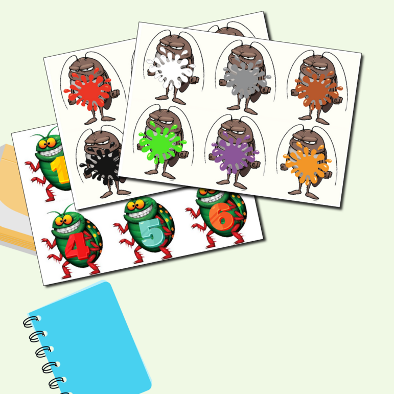 Дидактическая игра Bugs (colours and numbers)