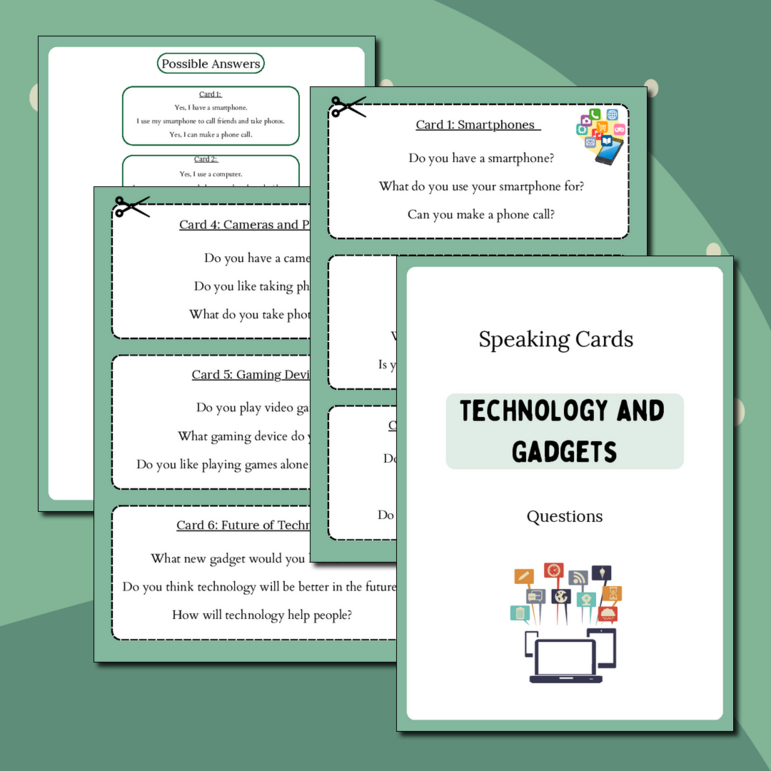 Speaking Cards «Technology and Gadgets». Разговорные карточки с ...