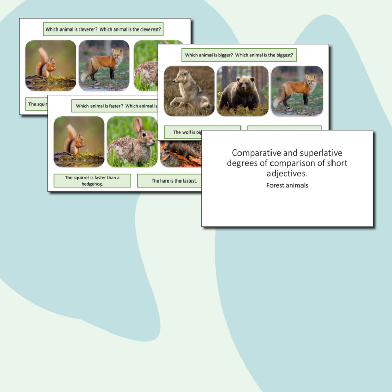 Презентация «Comparative and superlative degrees. Forest animals»
