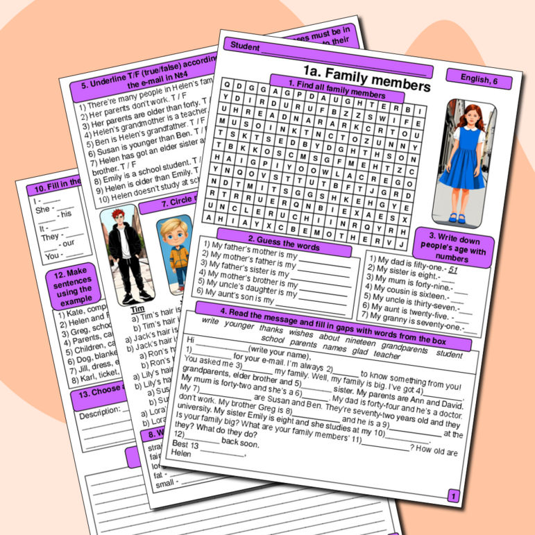 Конспект урока по английскому языку «1a. Family members» (Spotlight 6)