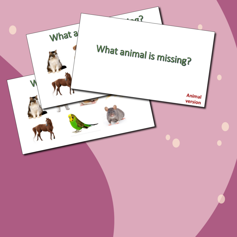 Интерактивная игра "What animal is missing?" (кто исчез?)