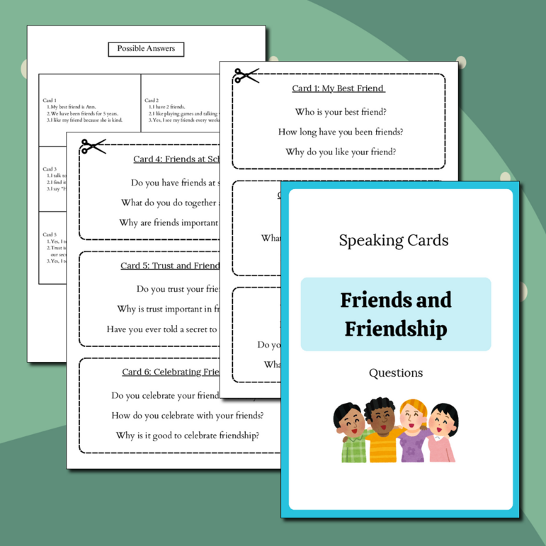 Speaking cards «Friends and Friendship». Разговорные карточки «Друзья и ...