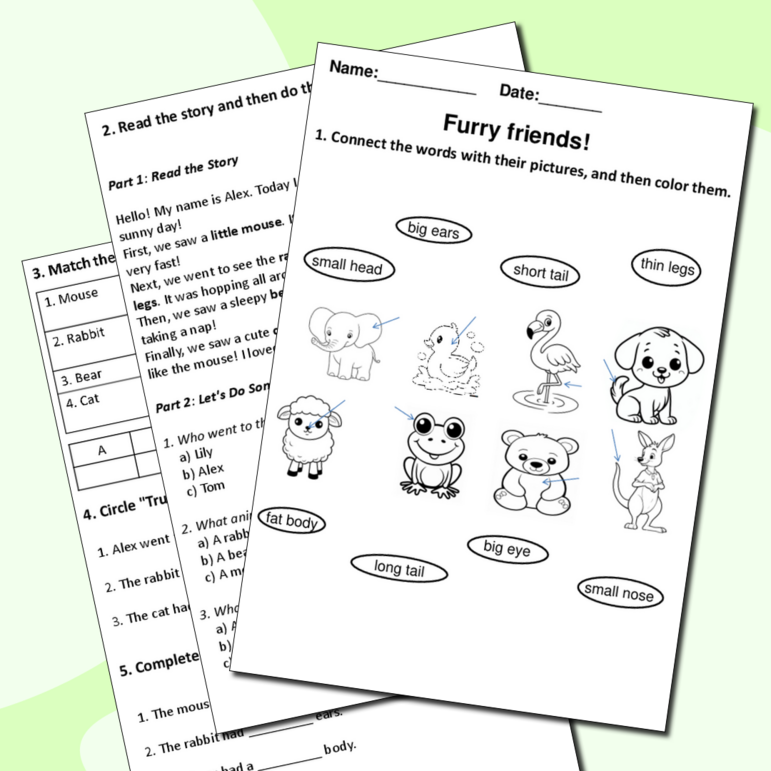 Рабочий лист "Furry friends!" | Worksheet "Furry friends!"