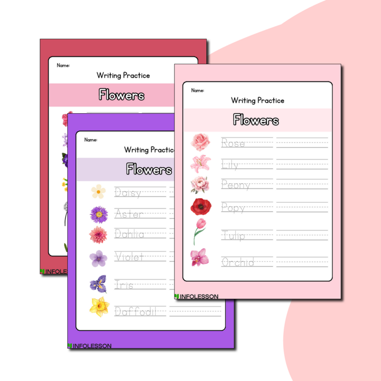 Flower Names Writing Practice