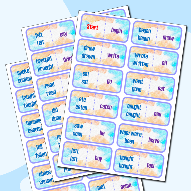 Дидактическая игра Irregular Verbs Domino