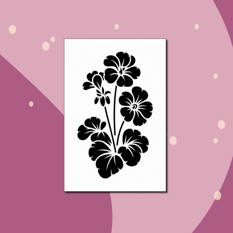 Милые цветы – трафарет для вырезания