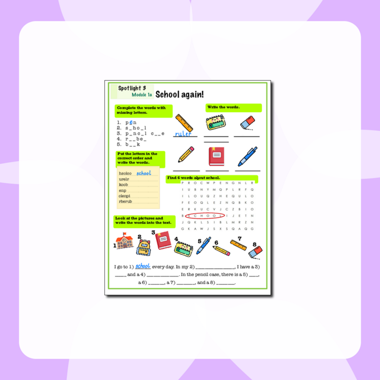 Презентация Spotlight 3 Module 1A School again!