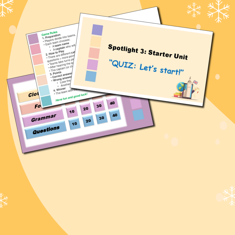 Викторина по английскому языку: Spotlight 3 - Starter Unit