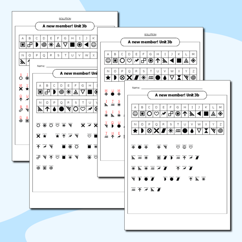 Рабочий лист по Английскому языку "Криптограмма, тема: «A new member! Unit 3b» Модуль 2 УМК ...