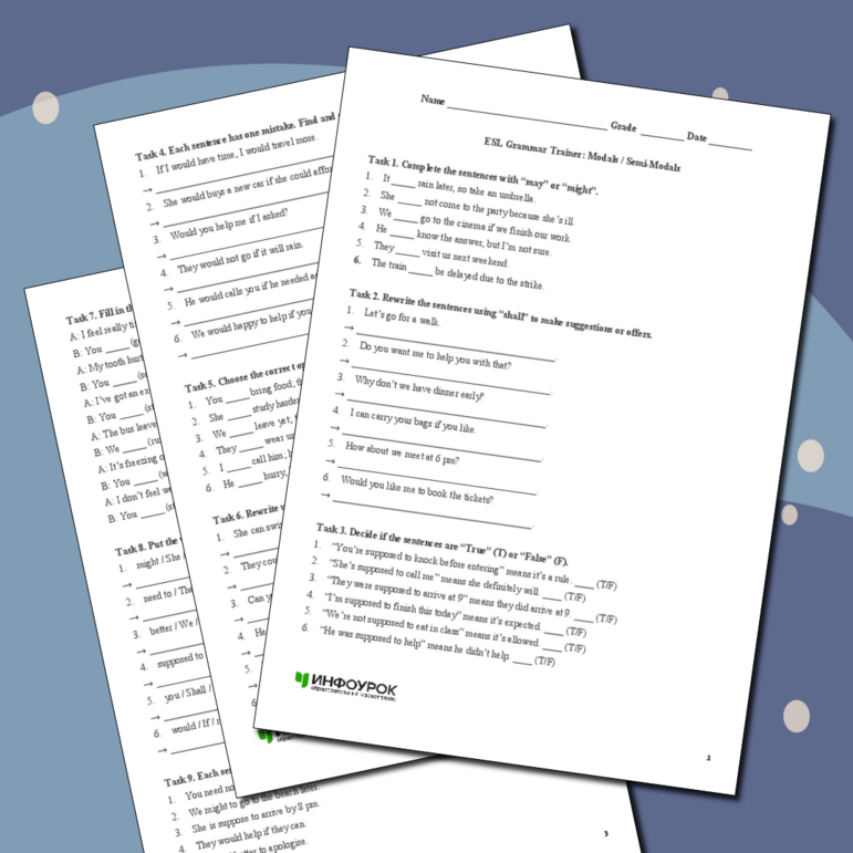 ESL Grammar Trainer «Modal & Semi-Modal Verbs» (B1-B2)