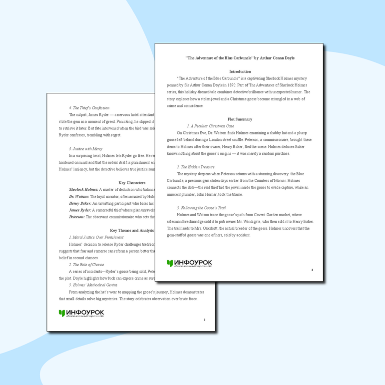 «The Adventure of the Blue Carbuncle» by Arthur Conan Doyle (summary ...