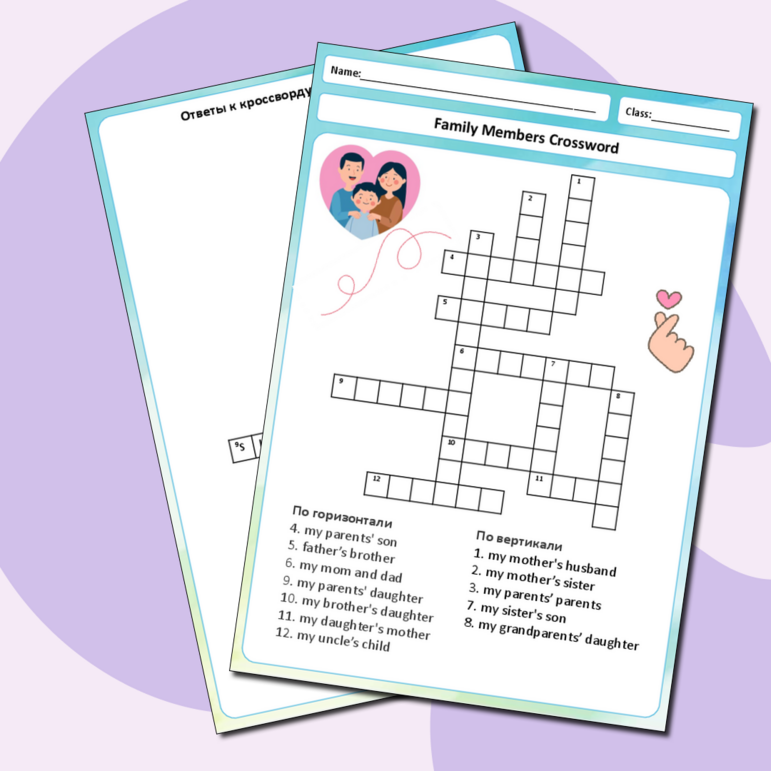 Карточки-пятиминутки по теме «Family Members» к УМК Spotlight 6 Module 1