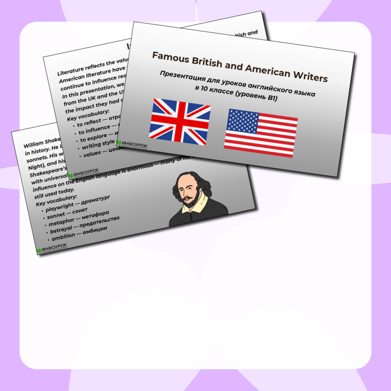 Презентация «Famous British and American Writers»