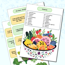 Карточки 18 clues: «Fruits and vegetables»