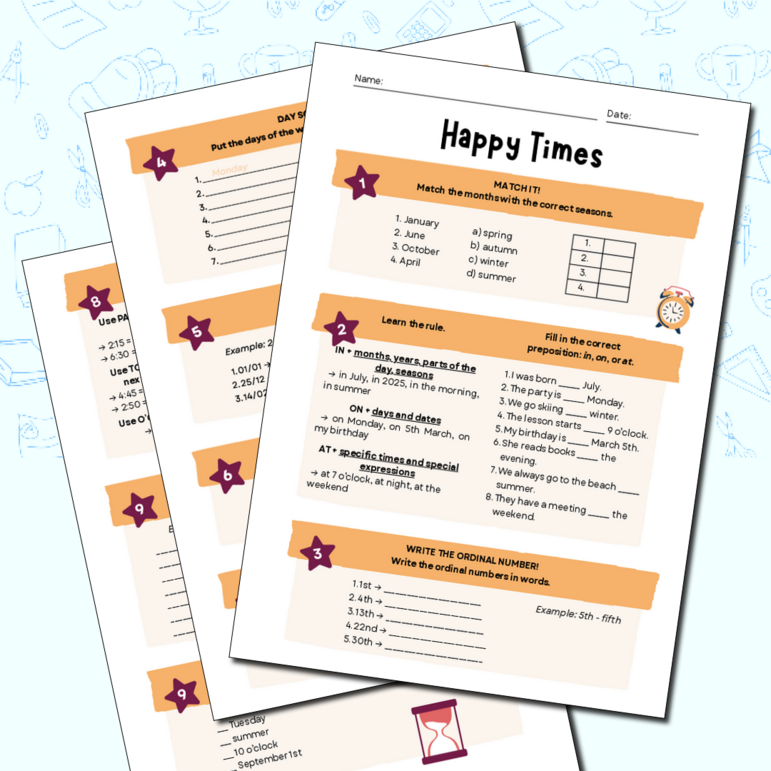 Рабочий лист Spotlight 6 Module 2a (Happy Times)