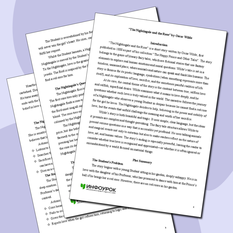 «The Nightingale and the Rose» by Oscar Wilde (Summary & Analysis, B1-B2)