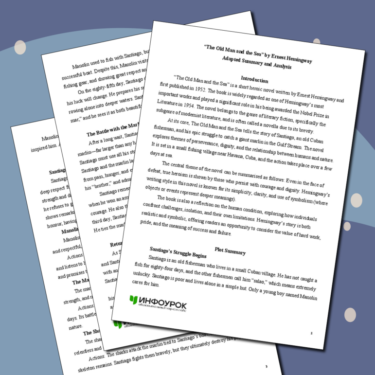 «The Old Man and the Sea» by Ernest Hemingway (Summary & Analysis, B1-B2)