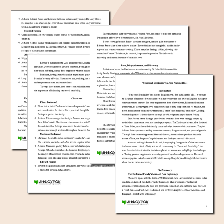 «Sense and Sensibility» by Jane Austen (Summary & Analysis, B1-B2)