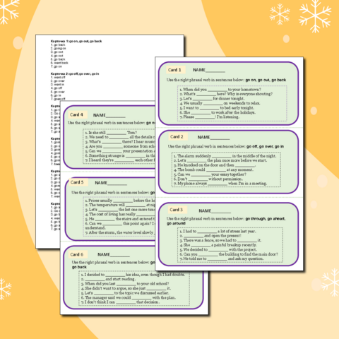 Тест Past Simple, Past Continuous и фразовый глагол go with / go on ...