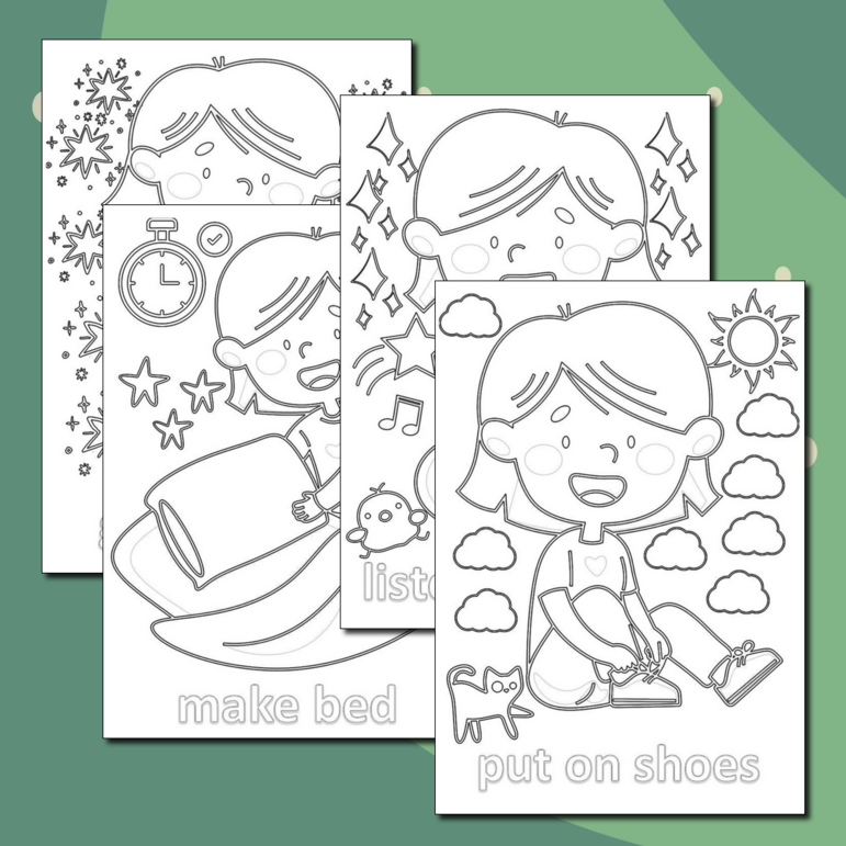 Раскраски «Daily Routines Coloring Book»