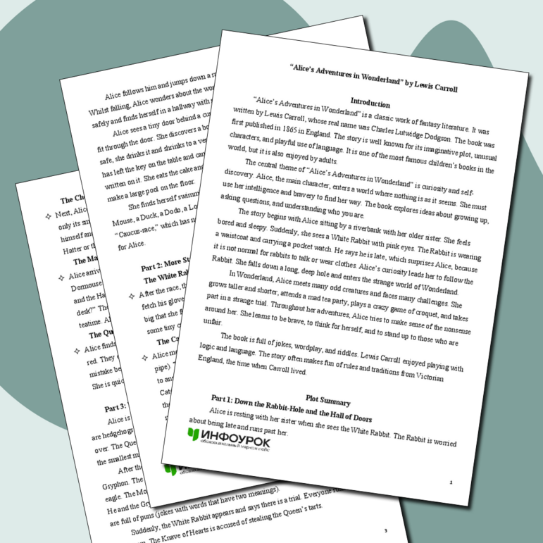 «Alice’s Adventures in Wonderland» by Lewis Carroll (Summary & Analysis, A2-B1)