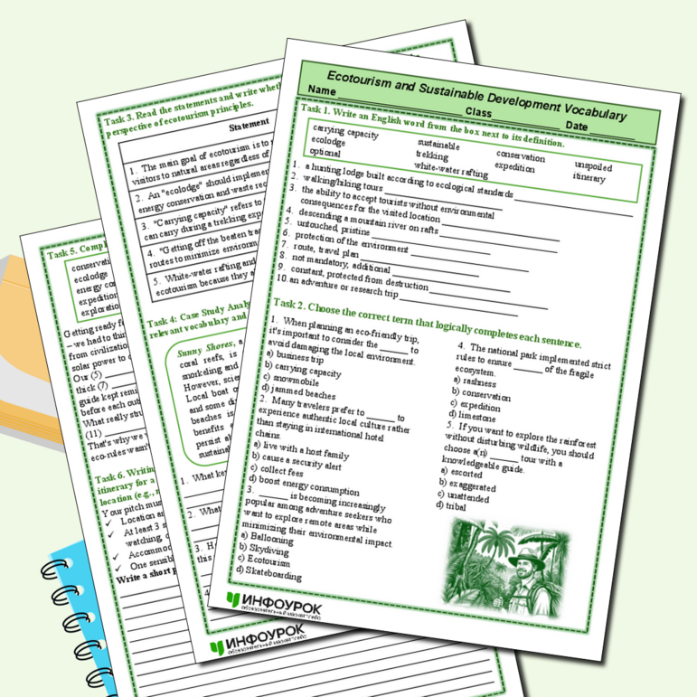 Рабочий лист по английскому языку «Ecotourism and Sustainable ...