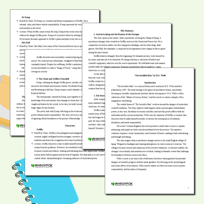 «The Invisible Man» by H.G. Wells (Adapted Summary and Analysis, B1-B2)