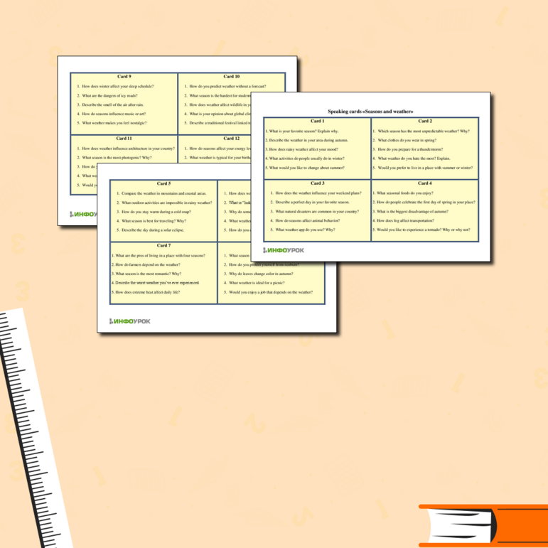 Speaking cards «Seasons and weather»