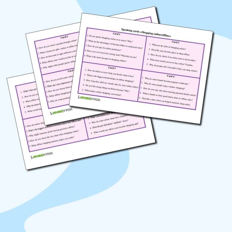 Speaking cards «Shopping online/offline»
