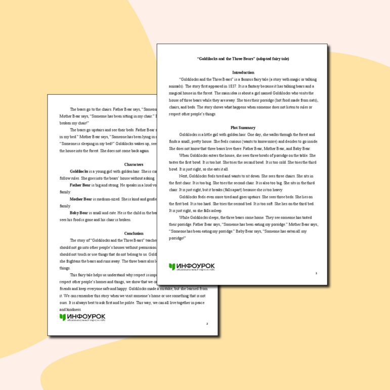 «Goldilocks and the Three Bears» (Adapted Fairy Tale, A1-A2)