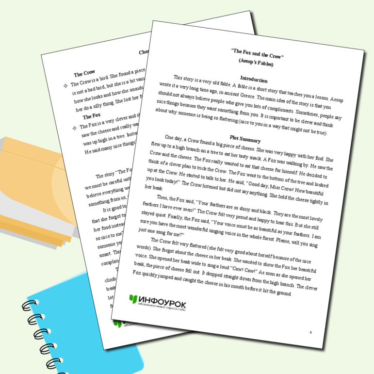 «The Fox and the Crow» (Aesop's Fables) A1-A2