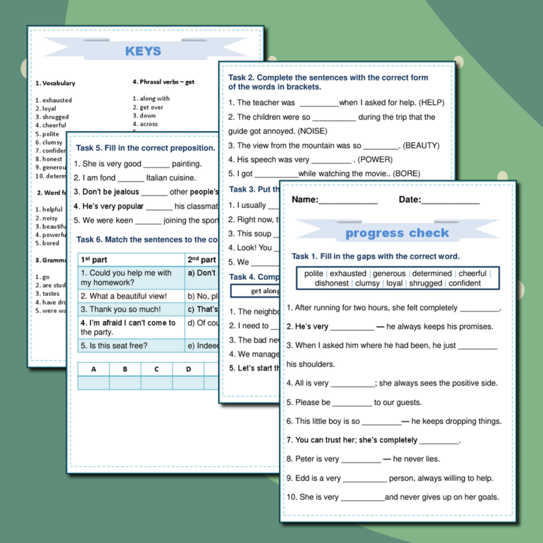Progress check Module 1 учебник Spotlight 8 класс