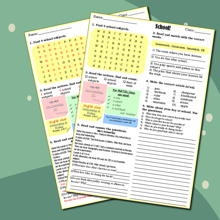 Spotlight 5 Module 1a Worksheet (Рабочий лист к Модулю 1a Spotlight 5)
