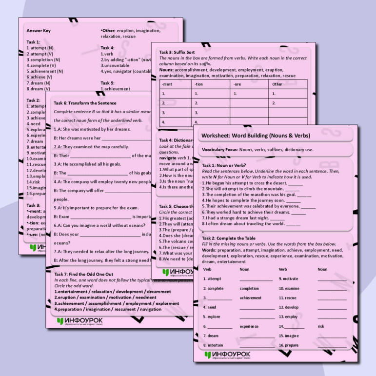 Тест "Word Building (Nouns & Verbs)"