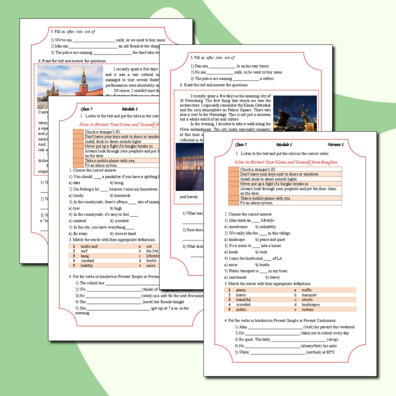 Контрольная работа Spotlight 7 Module 1