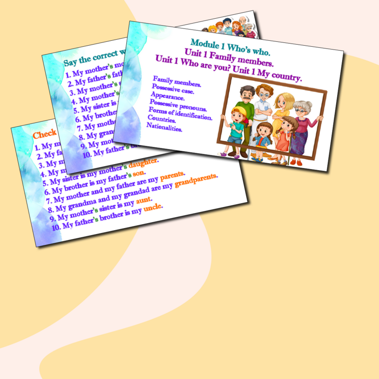 Рабочие листы для УМК Spotlight для 6 класса «Module 1 Who's who. Unit ...