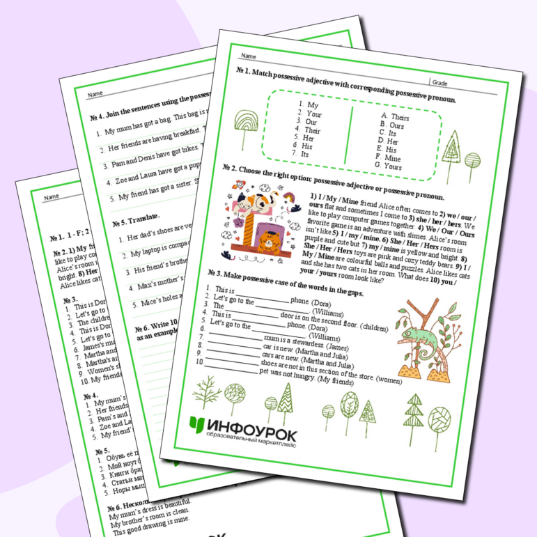 Possessive case of nouns, pronouns and adjectives