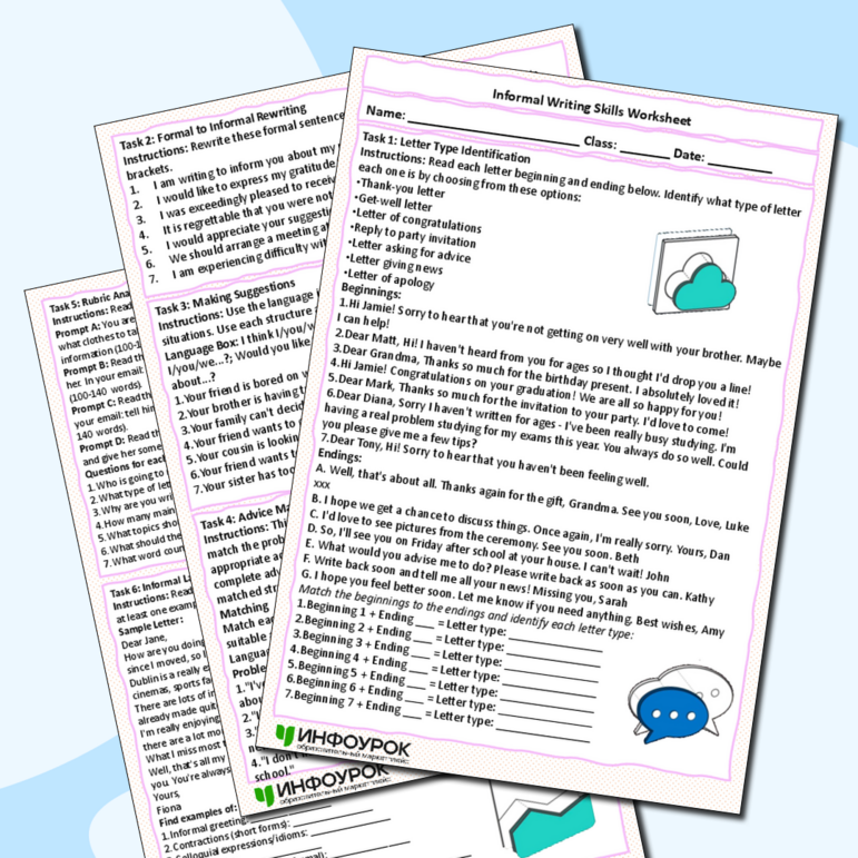 Spotlight 10, Module 1e: Informal Writing Skills Worksheet