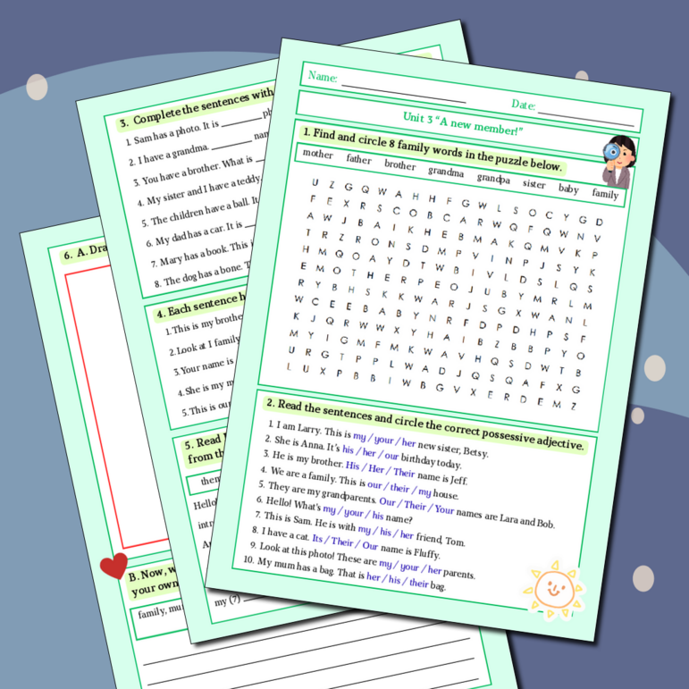 Рабочий лист Spotlight 3 Module 3A, 3B "A new member!"