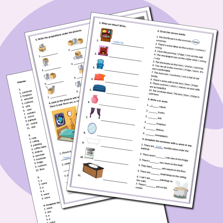 Рабочий лист «Spotlight 6, Lesson 2C. Лексика + чтение + Prepositions ...