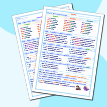 Рабочий лист для УМК Spotlight 6 «Module 5 Feasts. Present Continuous»