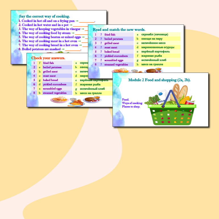 Рабочие листы для УМК Spotlight для 8 класса «Module 2 Food and shopping»